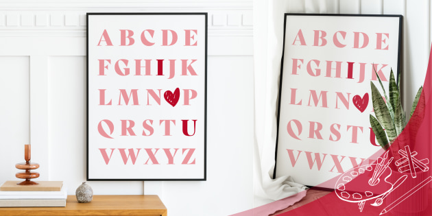 Valentine's Day Alphabet Typography Poster (teacher made)