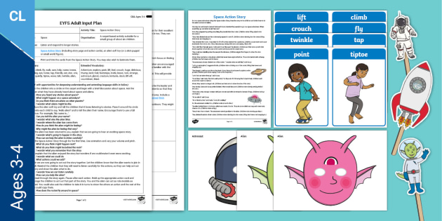 EYFS Space Action Story Adult Input Plan and Resource Pack
