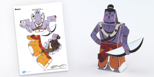 Diwali Paper Toy Character Rama (teacher made)