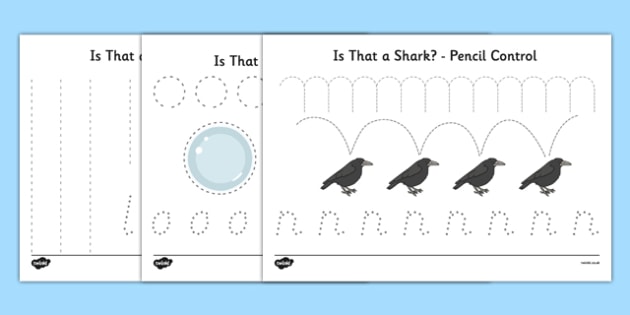 Is That a Shark? Pencil Control Sheets (teacher made)