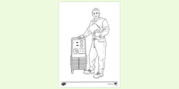 FREE! - Welder Colouring | Colouring Sheets (teacher made)