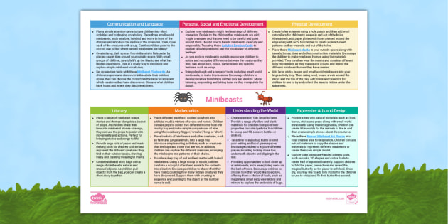 EYFS Ages 2-3 Topic Planning Web: Minibeasts (New EYFS 2021)