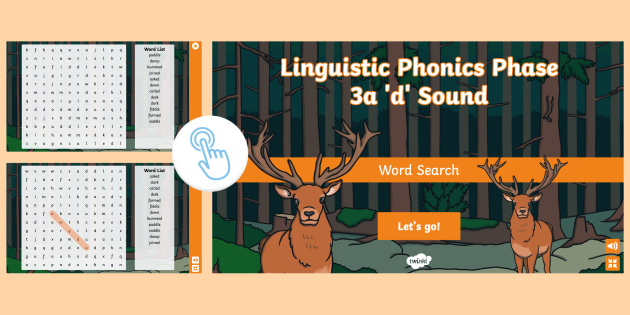 Linguistic Phonics Phase 3a 'd' Sound Interactive Word Search