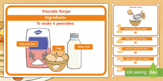Pancake Recipe Sheets (teacher made)