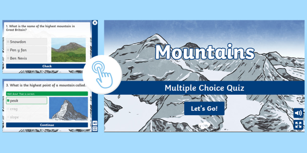Mountains Multiple Choice Quiz (teacher made)