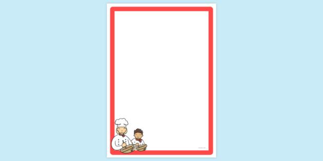 FREE! - Simple Blank Cooking Page Border | Page Borders | Twinkl