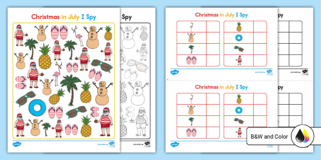 Christmas in July I Spy Activity (teacher made)