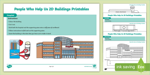 People Who Help Us 2D Buildings Printable (teacher made)
