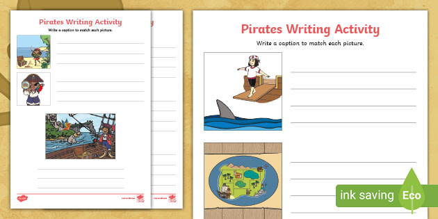 Pirates Caption Writing Activity (teacher made)