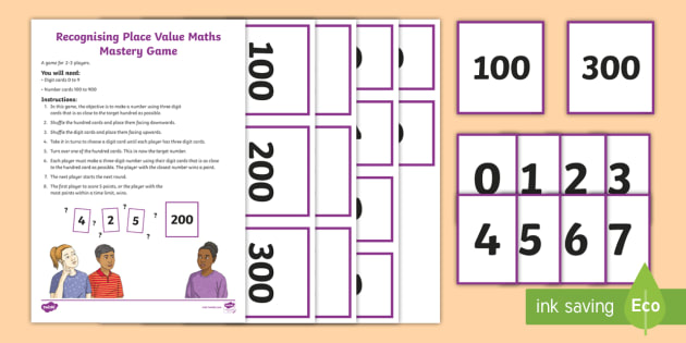 Year 3 Recognising Place Value Maths Mastery Game