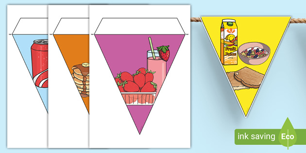 FREE! - Food and Drink Bunting for Decoration (teacher made)
