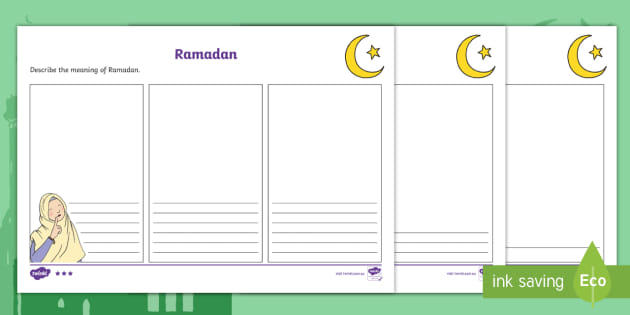 Ramadan Description Differentiated Worksheet (teacher made)