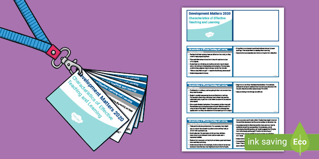 Lanyard-Sized EYFS Characteristics of Effective Teaching and Learning Cards