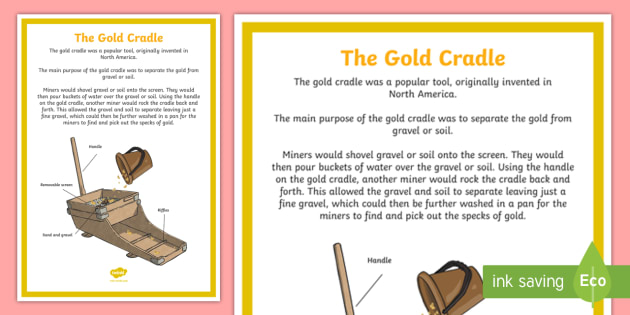 The Gold Cradle Display Poster - Australian colony, ACHASSK108, gold rush