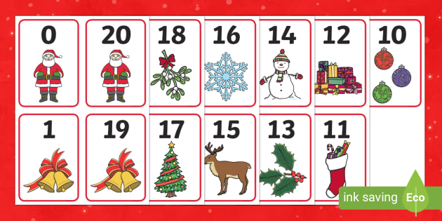 FREE! - Christmas Number Bonds to 20 Matching Cards