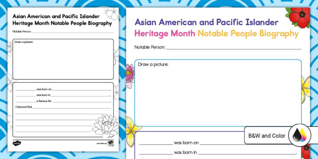 Asian/Pacific American Heritage Month Worksheet | Template