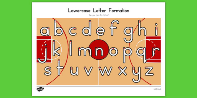 Basketball Lowercase Letter Formation Activity