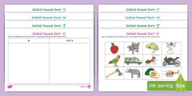 Sort, Cut and Paste s/m/f/a Activity (Teacher-Made)