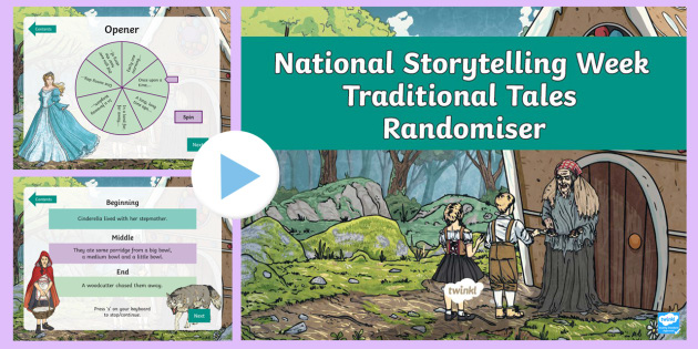 KS2 National Storytelling Week Traditional Tales Randomiser PowerPoint