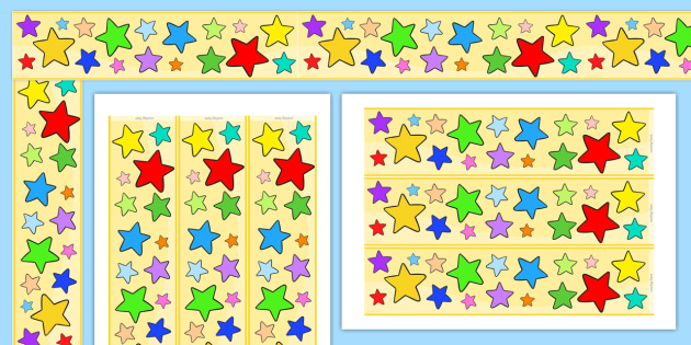Multi Coloured Star Display Borders - stars, star display