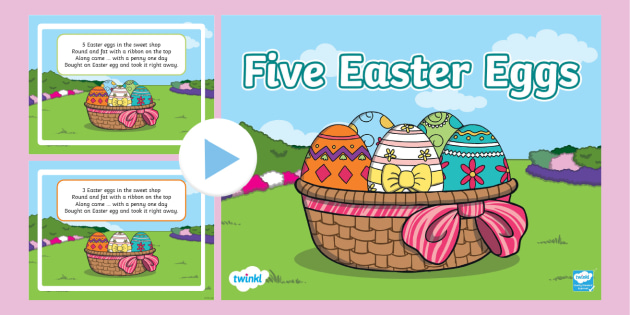 Five Easter Eggs Counting Song PowerPoint (teacher made)
