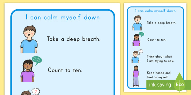 I Can Calm Myself Down Prompt Display Poster - Display, poster