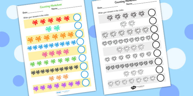 Splat Counting Worksheet (Teacher-Made)