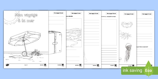 Summer-themed Printable French Booklet - Grades 4-6
