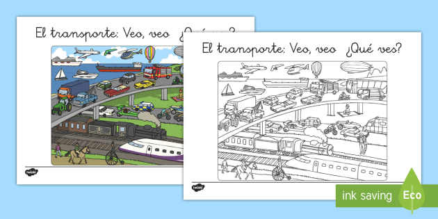 Transport 'I Spy' Scene Activity (teacher made)
