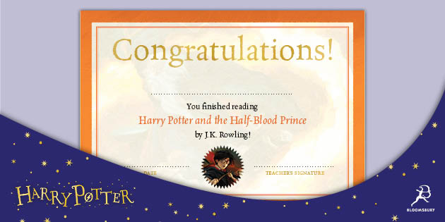 FREE! - Harry Potter and the Half-Blood Prince: Certificate