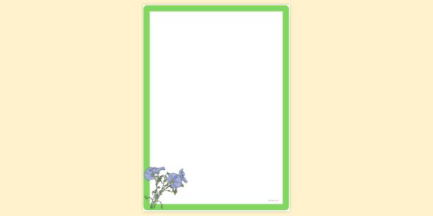 FREE! - Flax Flower Page Border | Page Borders | Twinkl Primary
