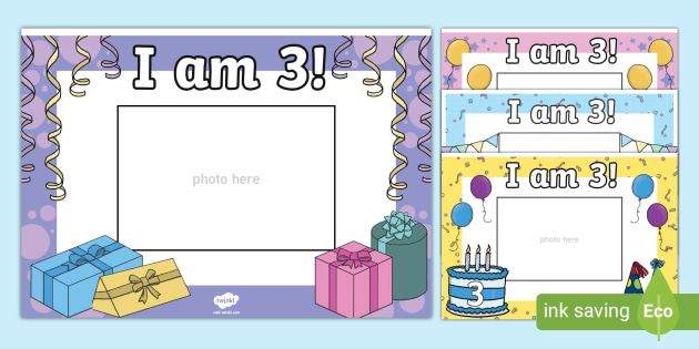 I am 3 Photo Frame Cut-Outs - (teacher made)