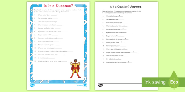 Is It a Question? Worksheet / Worksheet (teacher made)