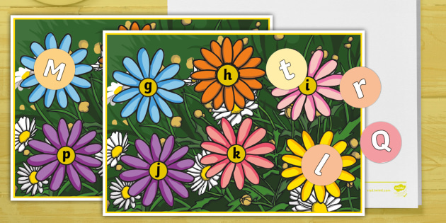 * NEW * Alphabet Spring Flowers - Letter Matching - Sticker Activity
