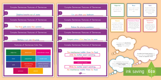Features of Complex Sentences Posters - ELA - Twinkl