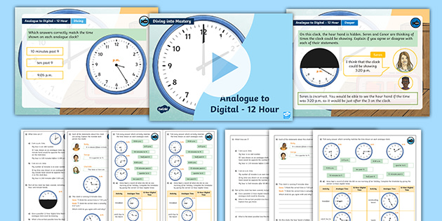 👉 White Rose Maths Compatible Y4 Analogue to Digital 12 Hour
