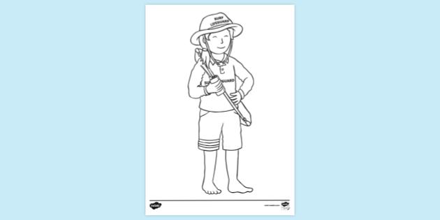 FREE! - Lifeguard Colouring Sheet | Colouring Sheets
