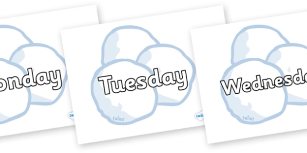 FREE! - Days of the Week on Snowballs (teacher made)
