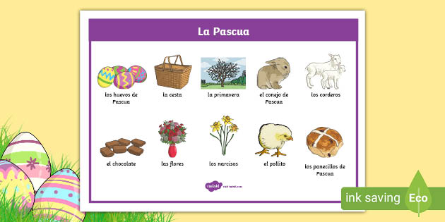 Easter SpanishWord Mat (teacher made)