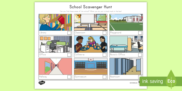 School Scavenger Hunt Game (teacher made)
