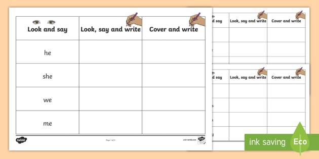 Phase 3 Tricky Words Writing Practice Worksheets - phase 3