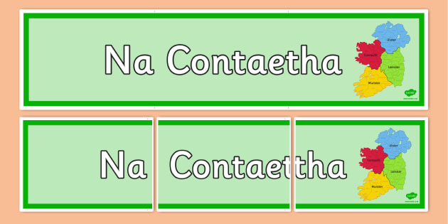 Irish Counties of Ireland Banner Gaeilge (teacher made)