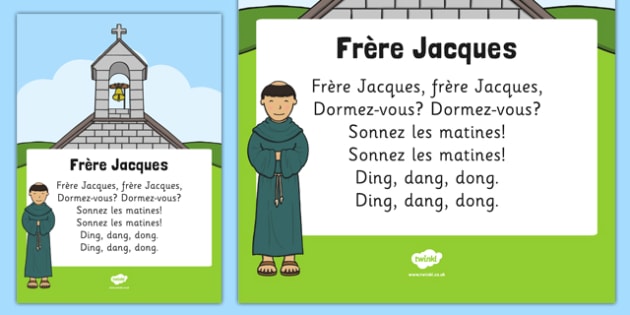 Frère Jacques Song Print Out - frère jacques, song, print out