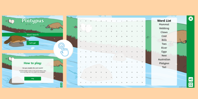 Platypus Interactive Word Search | Activity | Twinkl