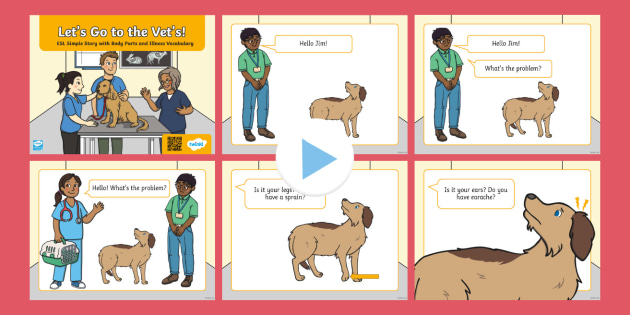 ESL Simple Story: Let's Go to the Vet's (teacher made)