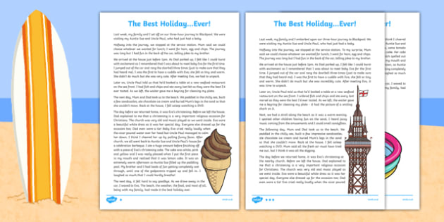 Holiday Recount Writing Example KS2 Teacher Made 