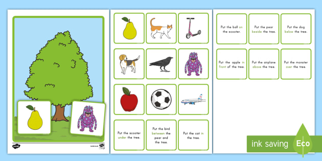 Prepositional Tree Game - Prepositions, Education Game, Center