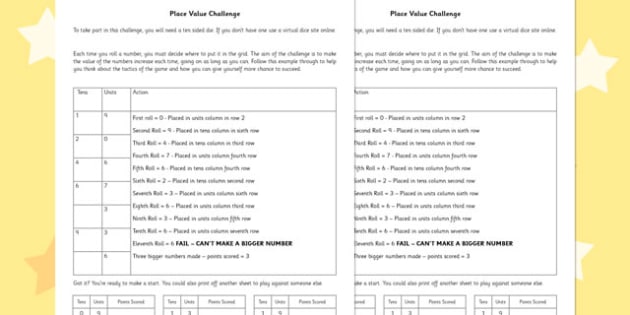 Place Value Challenge Game