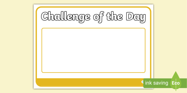 * NEW * Challenge of the Day Poster (teacher made)