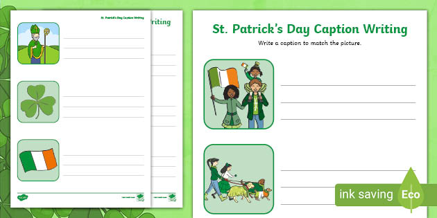 St. Patrick's Day Caption Writing Activity (teacher made)